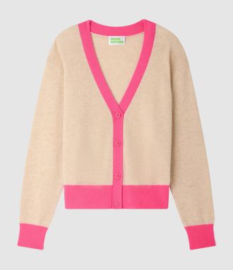 From Future Pull Cardigan Bicolore Beige Chin&eacute;