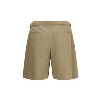 Saint Laurent Mens Beige Cotton Bermuda Shorts
