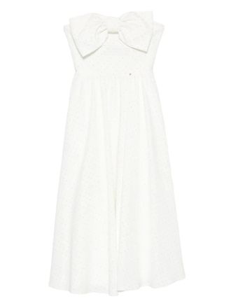 Nissa Midikleid mit Schleifendetail - Weiß