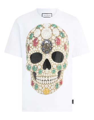 Philipp Plein Round Neck T-Shirt Skull Stones