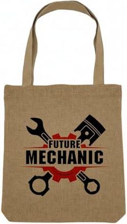 Fabulous Sac Shopping Tote Bag Aspect Lin - Future Mechanic Job Automotive - Sac de Courses Toile Epaisse 360g Beige Naturel Cabas Port&eacute; Epaule Solide Imprim&eacute; 