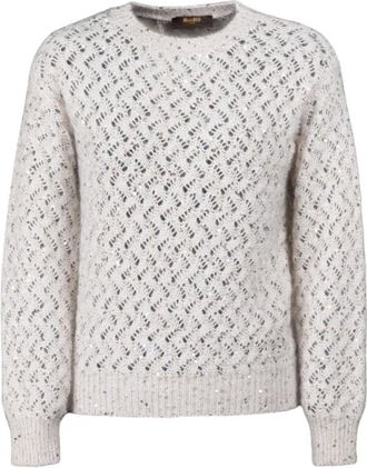 Moorer Femme, Pulls, Beige, Taille: 38 FR Cerami-Zlx Crewneck Sweater