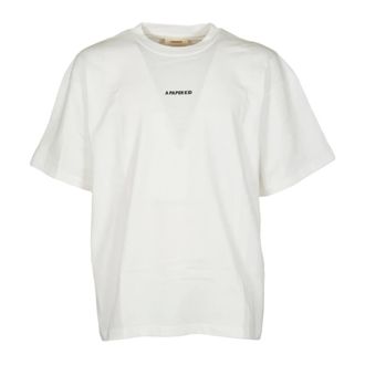 A Paper Kid Homme, Tops, Blanc, Taille: M T-shirt blanc avec logo central
