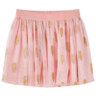 vidaXL Kinderrock mit T&uuml;ll und Eis am Stiel-Stickerei Hellrosa 140 vidaXL82489