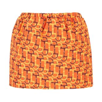 Gucci Bedruckter Minirock aus Baumwolle - - Skirts - Damen - Orange - S