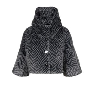 Roberto Ricci Design Geometrisches M&auml;rchen Faux Fur Jacke - - Jackets - Damen - Grau - M