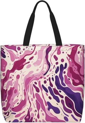 Generic Motif Violet Et Roses Sac A Main Femme D&eacute;contract&eacute; Tote Bag L&eacute;ger Sac Courses Pour Universit&eacute; Gym Quotidienne