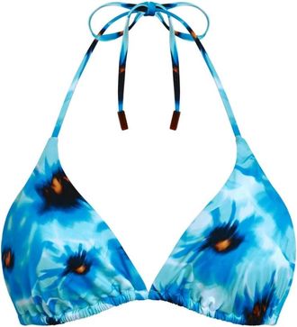 Vilebrequin Femme, Maillots de bain, Bleu, Taille: 36 FR Triangle Bikini Top Fleur
