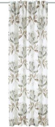 Gardinia Sehlbach Fertiggardine mit Gardinenband, All-Over-Blumenprint, Taupe, 135 x 245 cm
