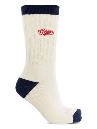 Golden Goose chaussettes à logo brodé - Blanc