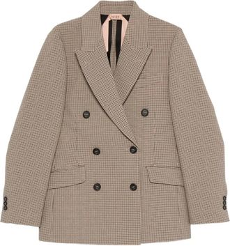 N°21 blazer croisé à carreaux - Marron