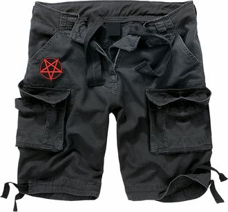 Spass Kostet Herren Armee Kurze Hosen Shorts Aufn&auml;her Pentagramm F&uuml;nfzack H&ouml;lle Teufel Goth
