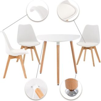 Clp Ensemble de restauration moderne avec table de 3 chaises avec coins arrondis différentes couleurs colore : Blanc
