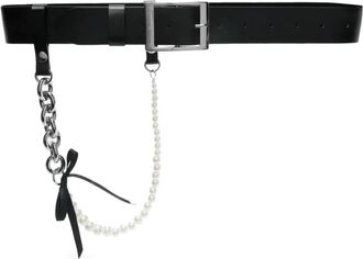 Simone Rocha ceinture en chaîne à perles - Noir