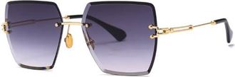 Generic Lunettes de soleil classiques sans monture pour femme Dégradé Uv400, 3, Taille unique