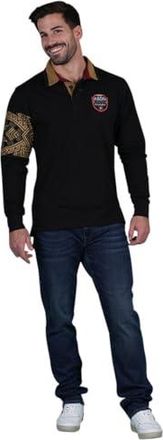 Ruckfield Polo en coton biologique noir &agrave; maille piqu&eacute;e avec une coupe droite - Taille 5x_l