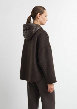 Comma Winterjacke Outdoor-Jacke Cape-Jacke aus Doubleface mit Nylon-Kapuze