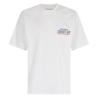 Carhartt Work in Progress Arcan Wei&szlig;es T-Shirt mit Logo - - Tops - Herren - Wei&szlig; - S
