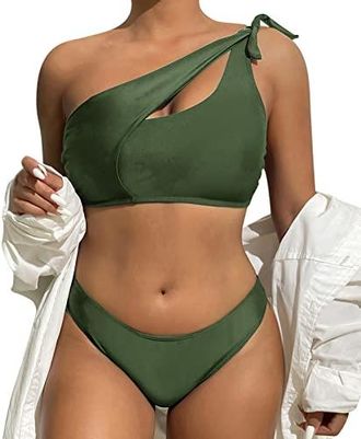 Generic Ensemble bikini pour femme &eacute;l&eacute;gant et sexy - Deux pi&egrave;ces - Triangle - Col en V - Push Up - Maillot de bain - Maillot de bain ventre plat - Haut de bik
