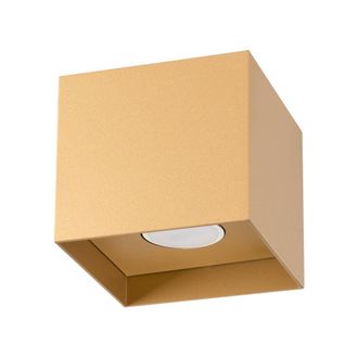 Sollux Lighting Elegante Deckenleuchte - Deckenleuchten Lampe f&uuml;r Innen - Deckenleuchte Wohnzimmer - Gl&uuml;hbirne nicht enthalten - GU10-Fassung - HATI - 12x12x11cm - Go