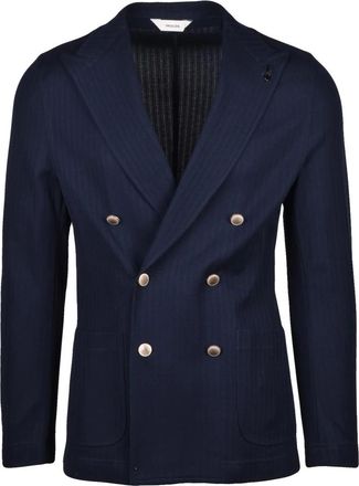 Paoloni Homme, Costumes, Bleu, Taille: M Blazer Doppiopetto