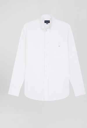 Eden Park Chemise En Popeline De Coton Blanc Coupe Regular