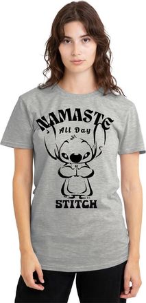 Lilo & Stitch Damen Namaste All Day Ladies Shirt, Athletic Heather, Athletic Heather, L EU