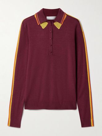 Gabriela Hearst Pull Façon Polo En Cachemire Et Soie Mélangés Zorya - Rouge