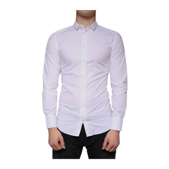 Dolce & Gabbana Homme, Chemises, Blanc, Taille: S Chemise habill&eacute;e &agrave; manches longues coupe slim