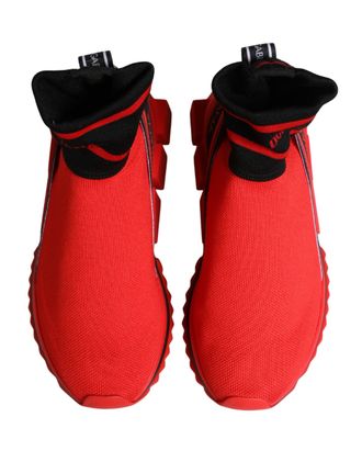 Dolce & Gabbana Womens Red Black Sorrento Socks Sneakers Shoes And