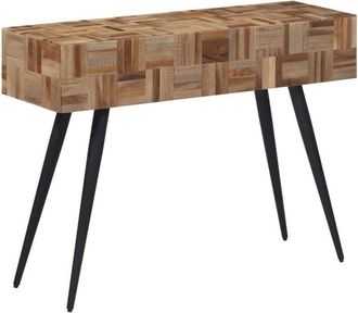 vidaXL Table console 110x34x80 cm teck de récupération massif