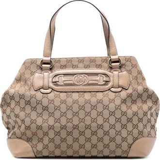 Gucci Shopper - Medium GG Canvas Web Dressage Tote - Gr. unisize - in Braun - für Damen
