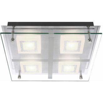 Globo Lighting Led plafonnier cube de verre chrome spot &eacute;clairage de salon lampe de couloir Globo 49206-4