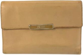 Prada Portefeuille en cuir Pre-owned - Femme - Pre-owned - Beige - Taille: ONE Size