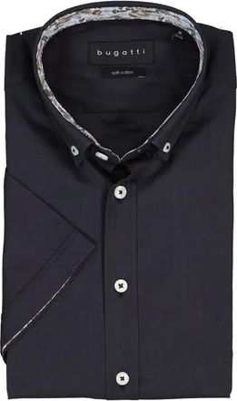 Bugatti Herren Kurzarmhemd blau Baumwolle