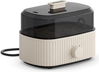 Princess Eierkocher, 6 Eier Kapazität, 300W, Messbecher für Weich/Mittel/Hart, Abschaltautomatik, BPA-frei, Dampfdeckel, Abnehmbarer Einsatz, Einfache Reinigun