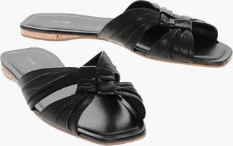 The Row Leder-Slider KNOT mit geflochtenem Design The Row