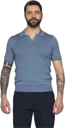 Mauro Ottaviani Homme, Tops, Bleu, Taille: XL Polo sans Boutons