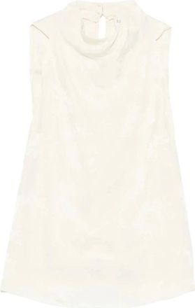 Forte_Forte Femme, Tops, Beige, Taille: 40 FR Top Sbieco Jaquard Fluido Bouquet