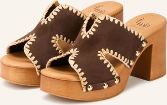 &Egrave; Mia &Egrave; Mia Mules Mit Nieten braun