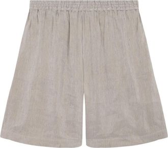 Cortana Gestreifte Leinen- und Seidenshorts - - Shorts - Damen - Mehrfarbig - M