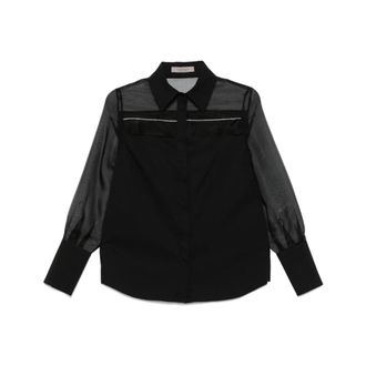 D.exterior Schwarze Perlenverzierte Bluse mit Knopfverschluss - - Blouses & Shirts - Damen - Schwarzk - M