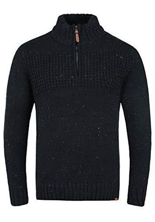 Indicode Oslo Pull en Grosse Maille À Col Camionneur Pull-Over pour Homme À Col Camionneur, Taille:M, Couleur:Black (999)