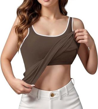 Generic D&eacute;bardeur Femme Coton Tank Top &Eacute;l&eacute;gant Haut sans Manches Style Lin pour Femmes offrant Une Coupe ajust&eacute;e id&eacute;ale pour des Occasions d&eacute;contract&eacute;es et Fo
