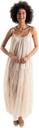 PHO Firenze Femme, Robes, Beige, Taille: 42 FR Robe Longue Sans Manches