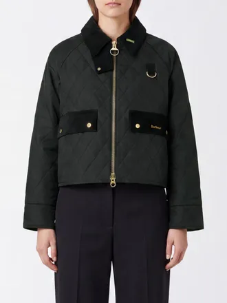 Barbour Veste Spey matelass&eacute;e en coton cir&eacute; avec col en velours