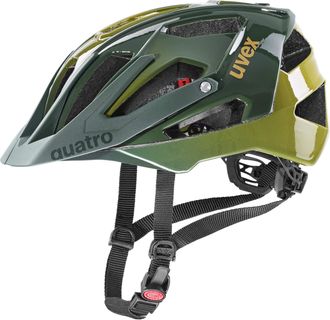 Uvex Quatro - sicherer MTB-Helm für Damen und Herren - individuelle Größenanpassung - waschbare Innenausstattung - Forest - Mustard - 56-60 cm