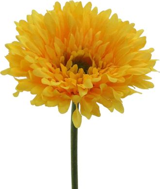 Gasper k&uuml;nstliche Gerbera gelb H. 60cm mit f&uuml;lliger Bl&uuml;te D. 10cm Kunstblume