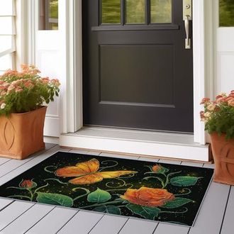 Generic Tapis de Couloir Long 50 x 150 cm Tapis de Passage Antid&eacute;rapant Doux Microfibre - Fantastique Dessin Anim&eacute; Animaux Papillons Passage Couloir pour Buan