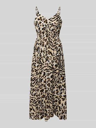 Ichi Midikleid aus Viskose mit V-Ausschnitt Modell MARRAKECH